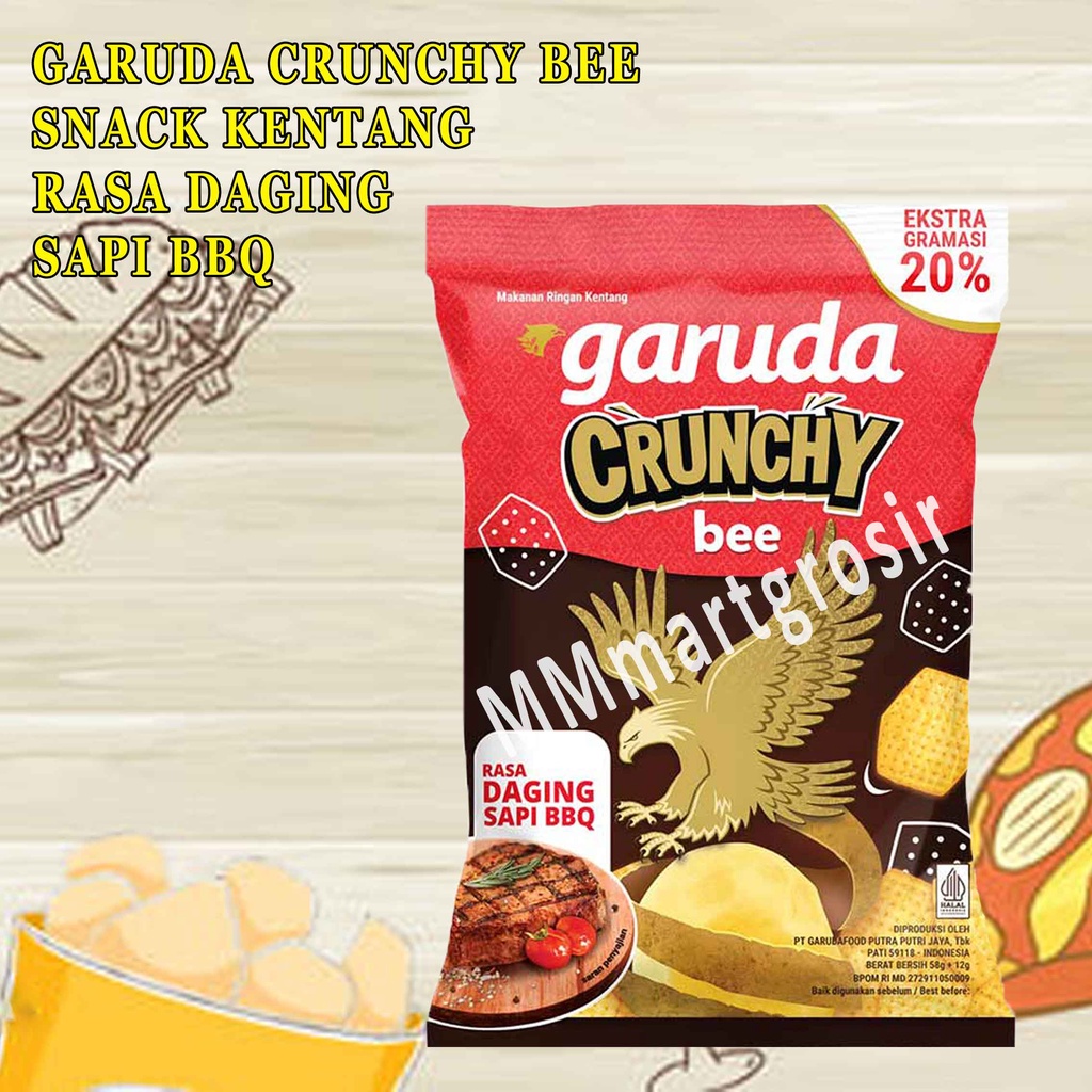 Jual Garuda Crunchy Bee/ Snack Kentang/ Rasa Daging Sapi BBQ/58g+12g ...