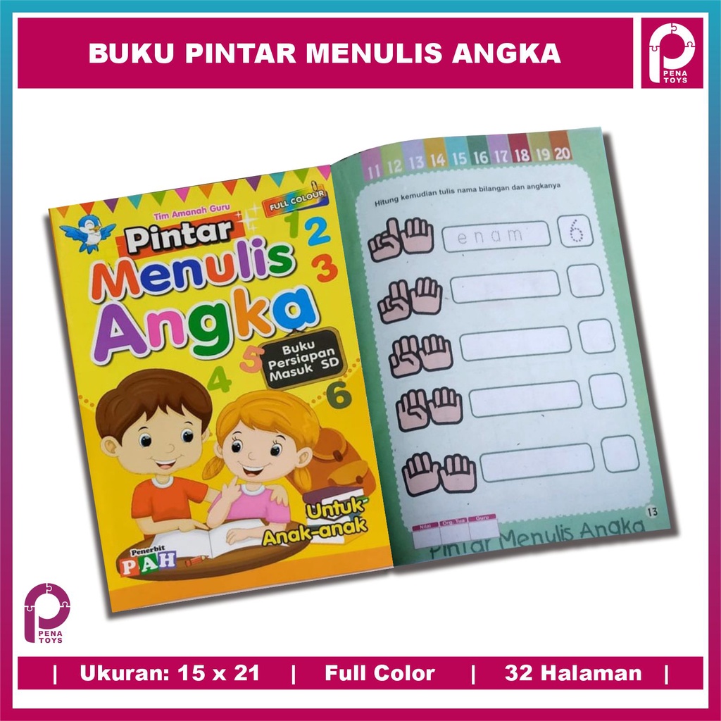 Jual Buku Pintar Menulis Angka Untuk ANAK PAUD TK SD Pemula PAH ...