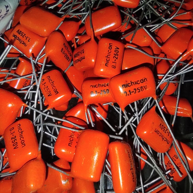 Jual Kapasitor 0.1uf NICHICON JAPAN Original Polyester 100nf 104j 104k Audio Mylar Milar ...