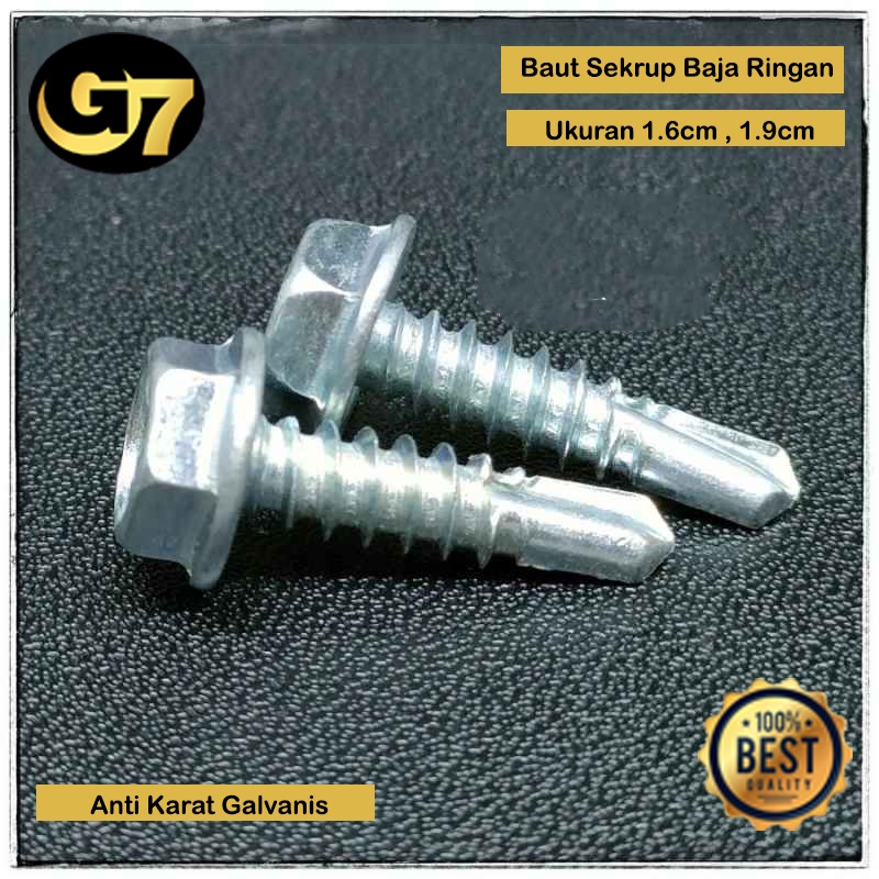Jual Baut Baja Ringan Baut Atap Galvanis Anti Karat Sekrup Roofing ...
