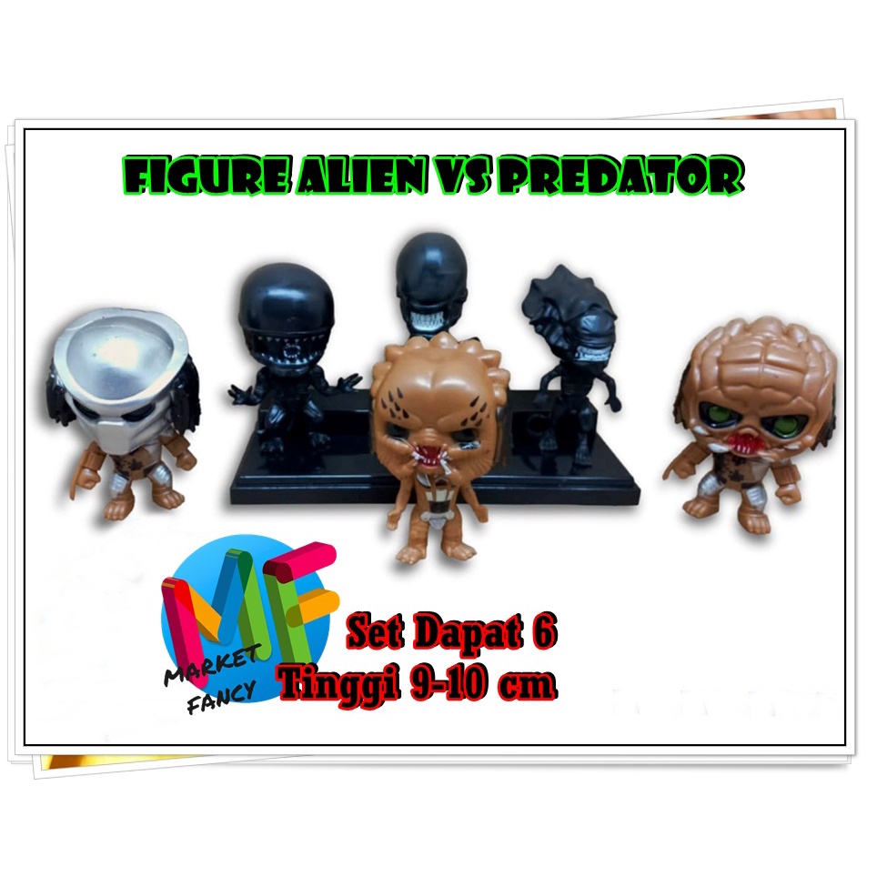 Jual Pajangan Figure Alien vs Predator Set Dapat 6 Pcs - Topper Cake ...