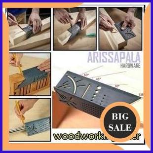 Jual tools Woodworking Ruler Penggaris Siku Mitre Marking 3D marking gauge mistar siku woodwork ...