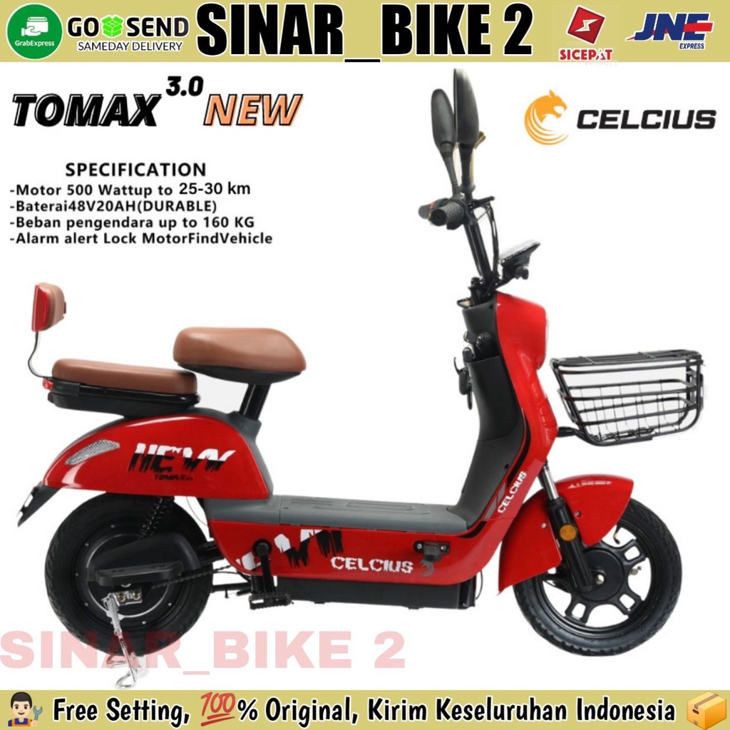 Jual Sepeda Listrik CELCIUS TOMAX 6.0 & TOMAX X3 Electric E Bike 500 ...