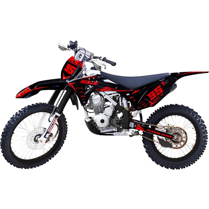 Jual Decal Klx Gordon Full Body Simple Hitam Merah G-A20 | Shopee Indonesia
