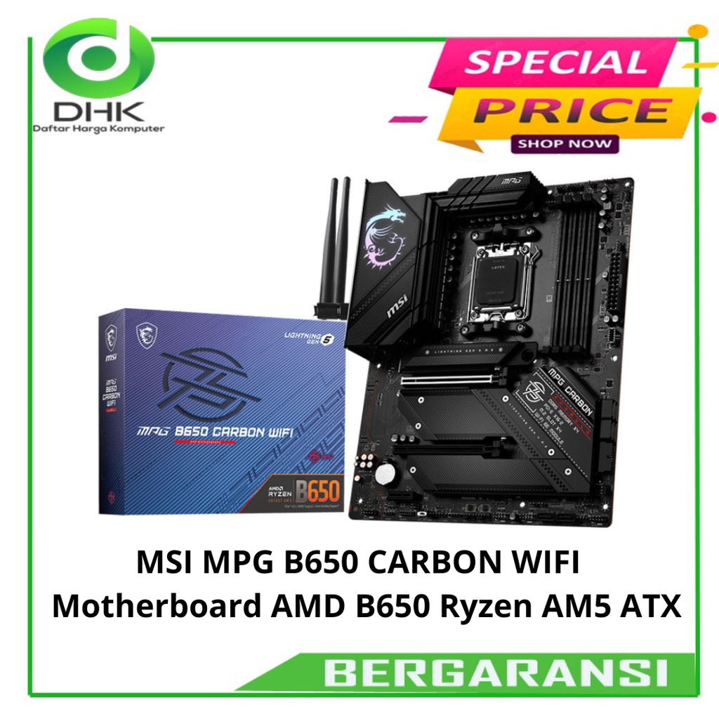 Jual MSI MPG B650 CARBON WIFI Motherboard AMD B650 Ryzen AM5 ATX ...