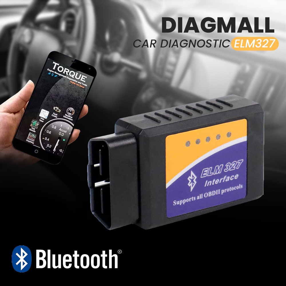 Jual Diagmall Car Diagnostic ELM327 Bluetooth OBD2 V2.1 Test Tool ...