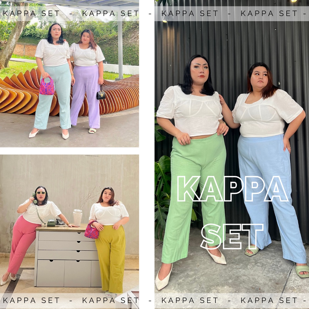 Jual MOKMOK - Kappa Set Linen JumboSize BigSize Slim Fit | Shopee Indonesia