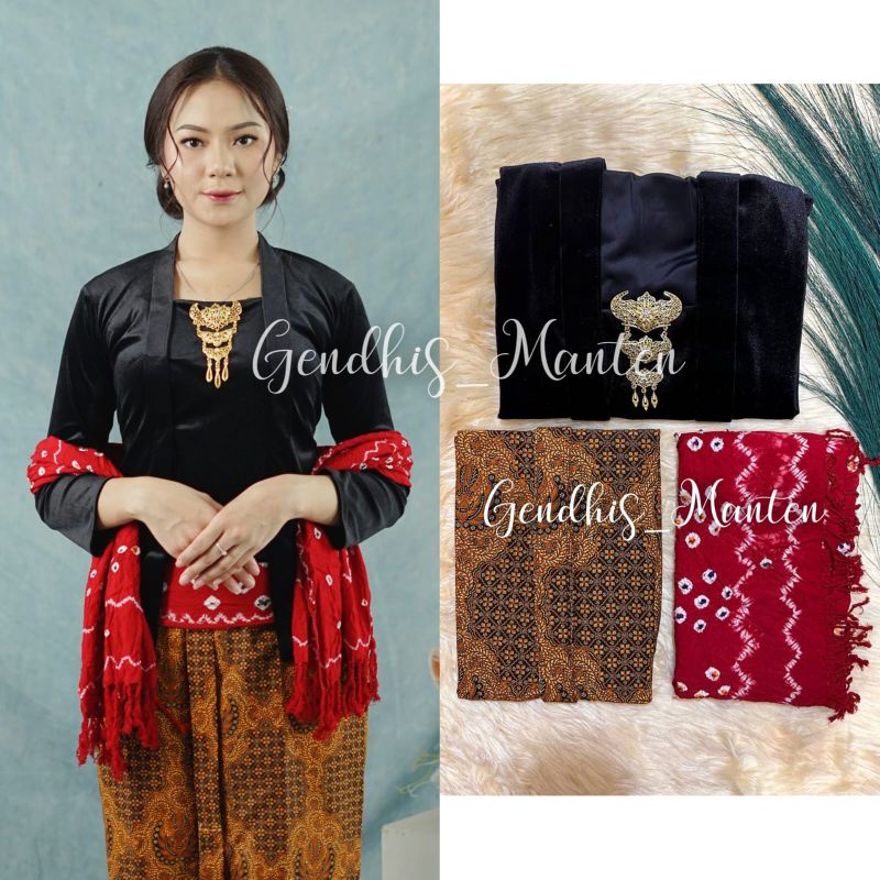 Jual Kebaya (Polos), Jarik Instan + Selendang Jumputan / HTKg01Z, Model ...