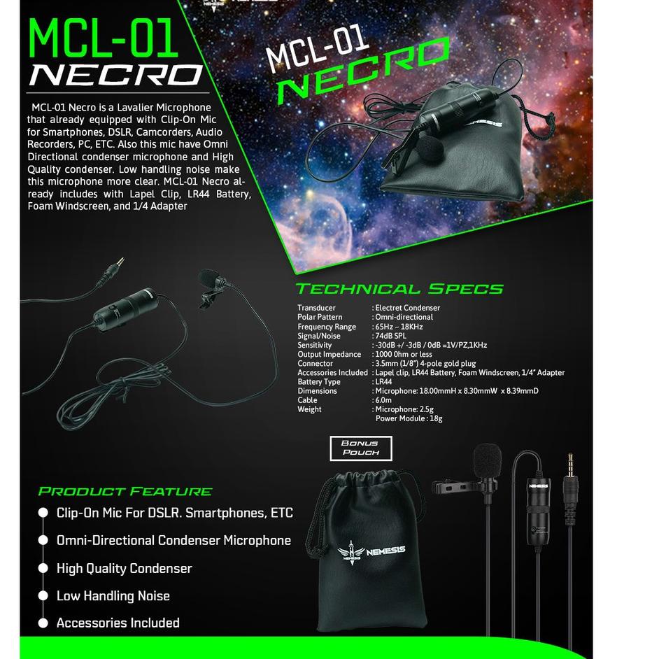 Jual Microphone Nyk nemesis 3.5mm TS Clip on lavalier necro Mcl-01 ...