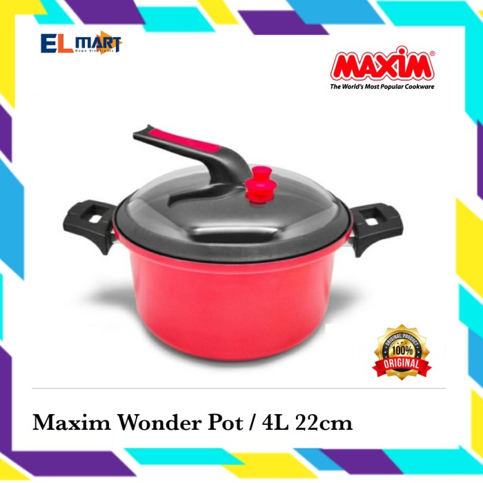 Jual Maxim Wonder Pot Vacuum Panci Ungkep Serbaguna 4 Liter 4L 22cm ...