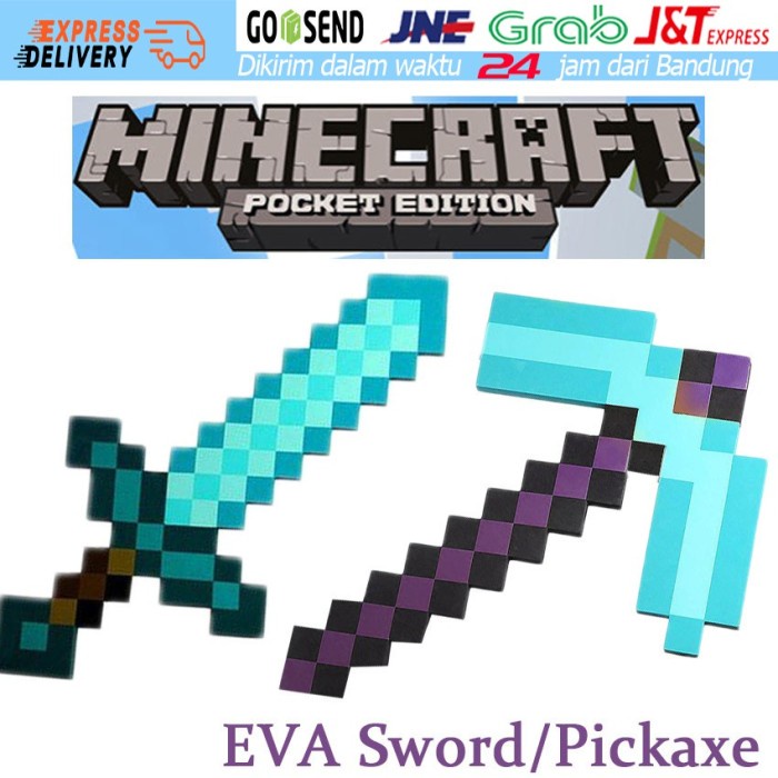 Jual PEDANG MINECRAFT SWORD + PICKAXE BAHAN EVA MINE CRAFT CREEPER ...