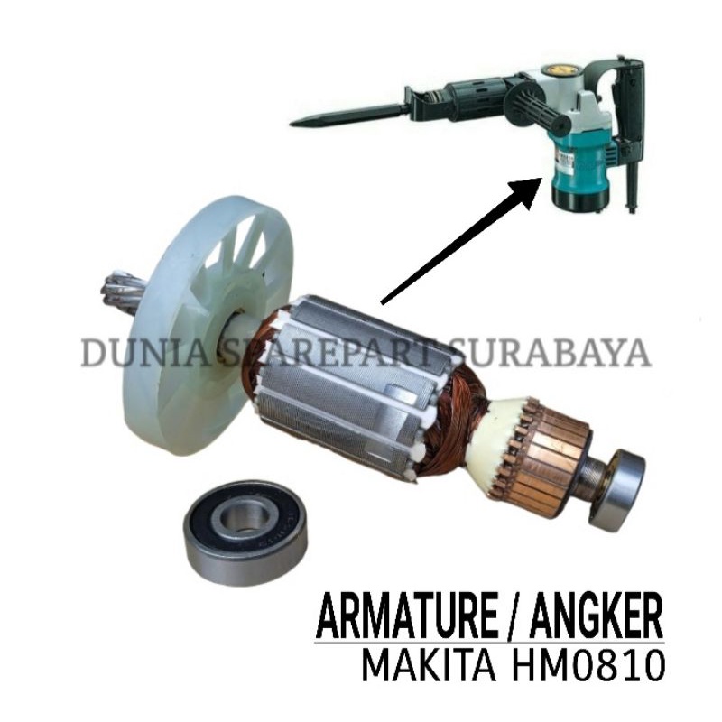 Jual Sparepart Armature For 0810 / Angker Dinamo Makita HM0810 Jack Hammer Bor Bobok Tembok HM ...