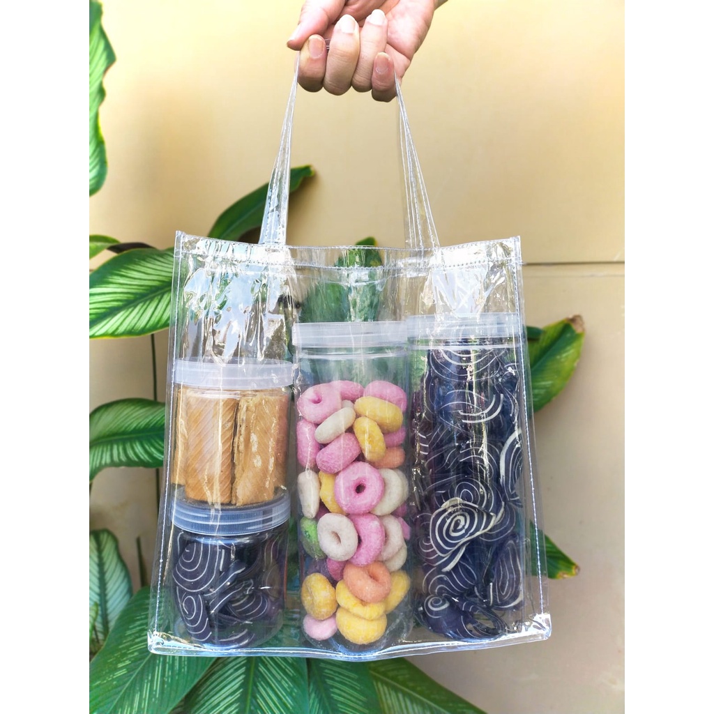 Jual 10x10x20 Tas transparant Goodie bag toples cookies souvernir ...
