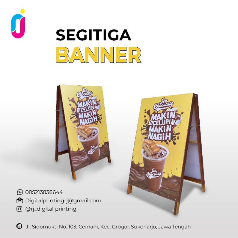 Jual STAND BANNER KAYU SEGITIGA - PAPAN PROMOSI KAYU | Shopee Indonesia