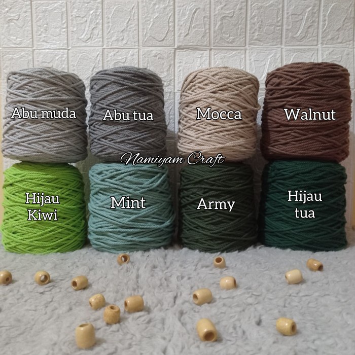 Jual 4MM/1Kg Part 3 Tali katun macrame/makrame benang macrame cotton ...