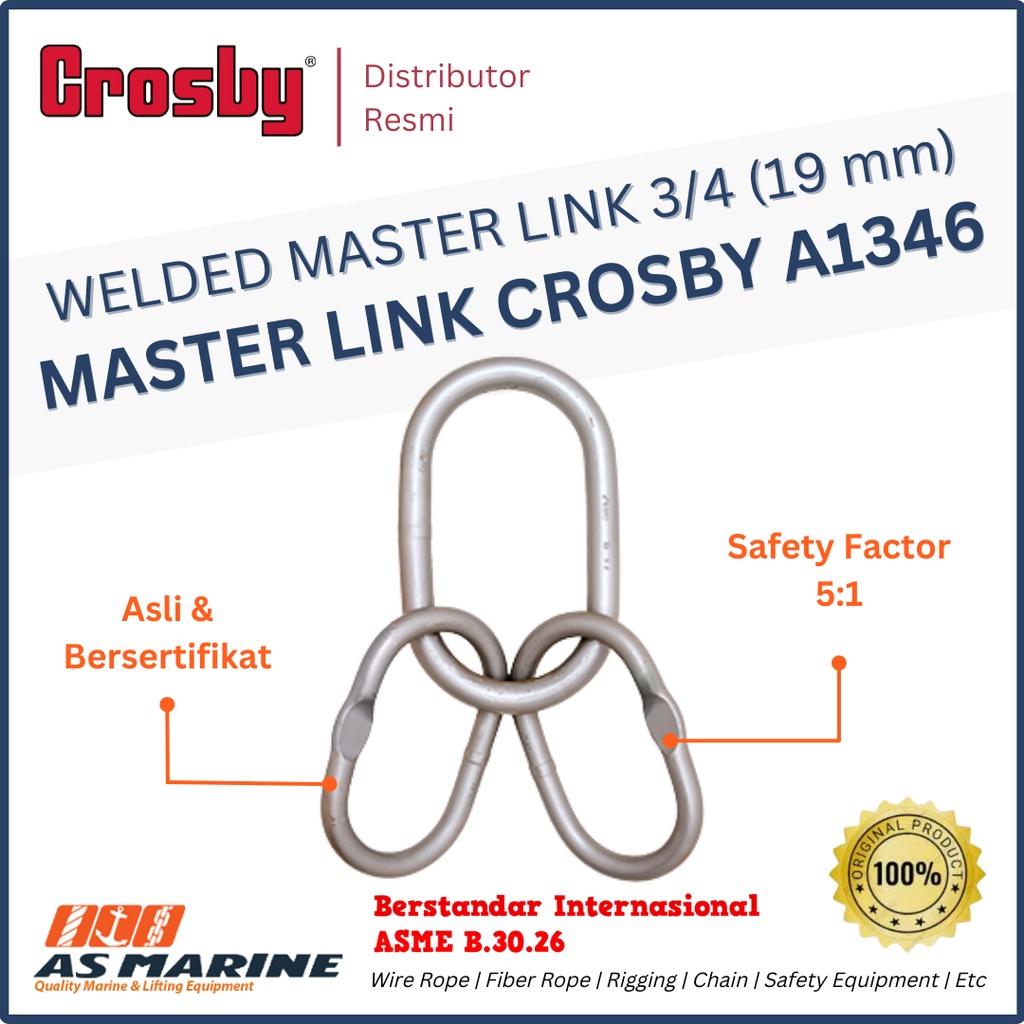 Jual Welded Master Links / Link Master Assembly CROSBY A1346 3/4 (19 mm) | Shopee Indonesia
