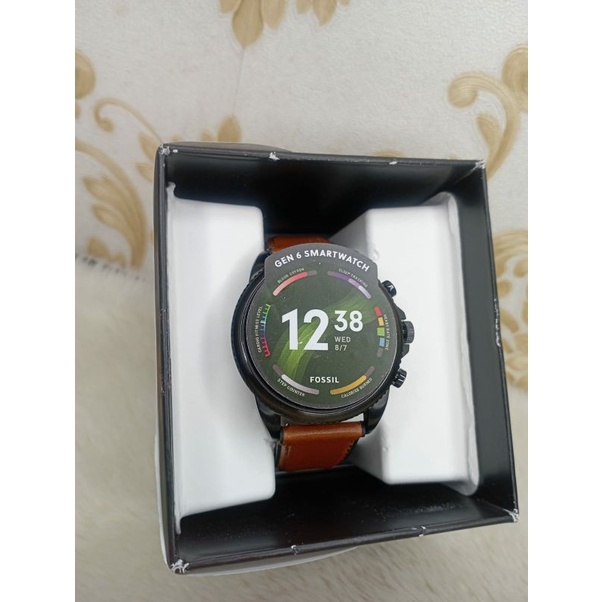 Jual FOSSIL smartwatch gen 6 FTW4062 brown leather open segel | Shopee ...