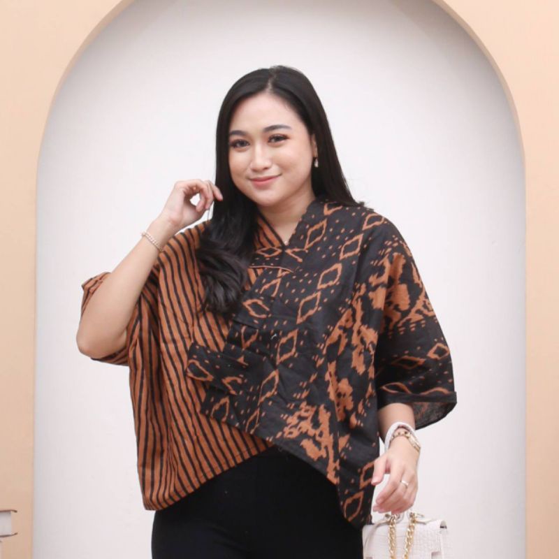 Jual CROP TOP ETNIK BATIK MODEL OVER SIZE ATASAN TENUN BLUS KANTOR BATIK KAMPUS | Shopee Indonesia