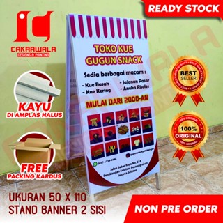 Jual STAND BANNER KAYU TOKO KUE DAN SNACK UKURAN 50 X 110 - STANDING ...