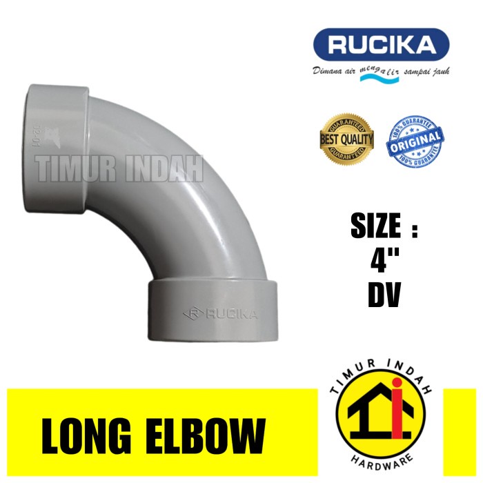 Jual Large Radius Elbow / Long Elbow 4" DV - RUCIKA | Shopee Indonesia