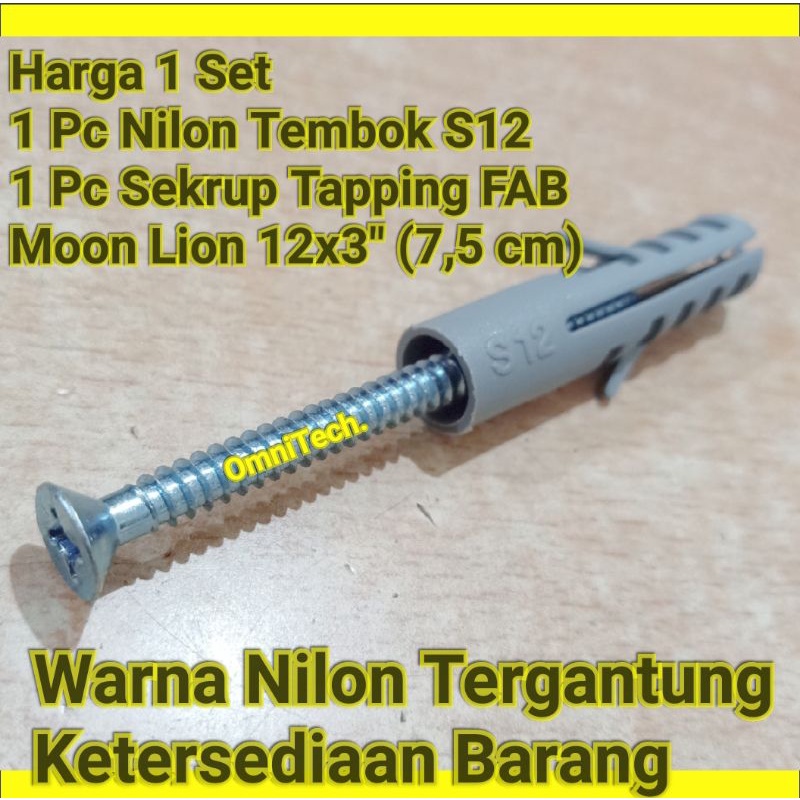 Jual Nylon Nilon Tembok Beton & Sekrup Tapping Taping Set S12 (+) FH ...