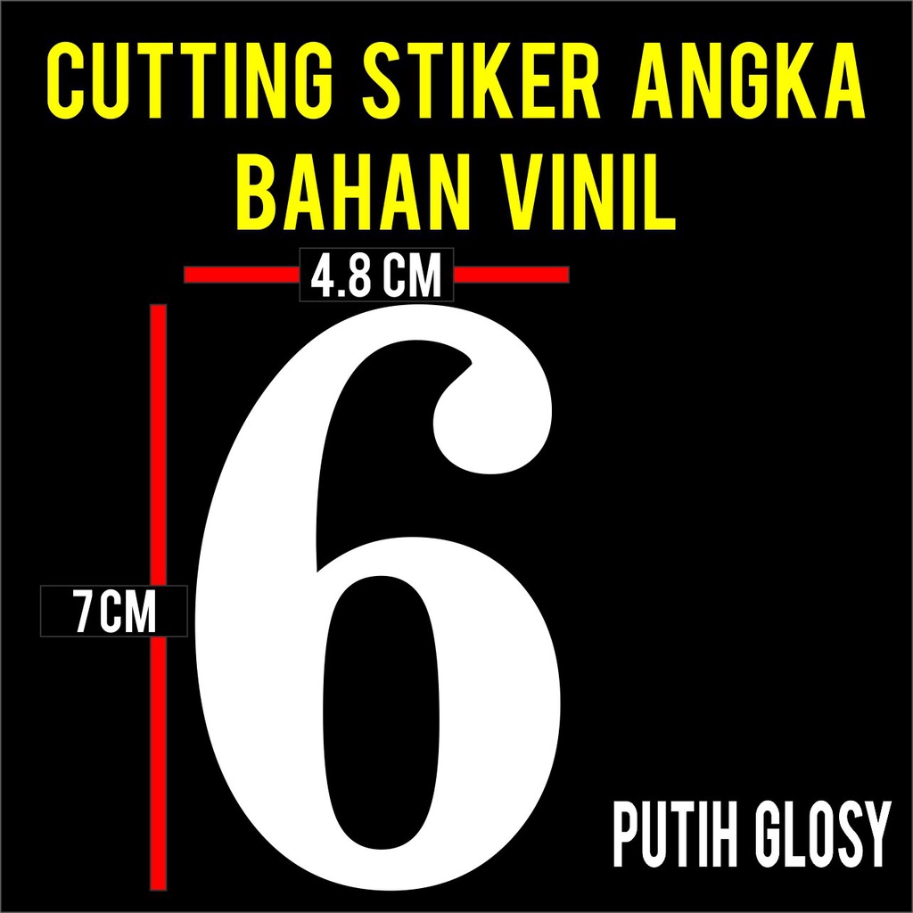 Jual sticker cutting angka warna putih glossy satuan - cutting stiker ...