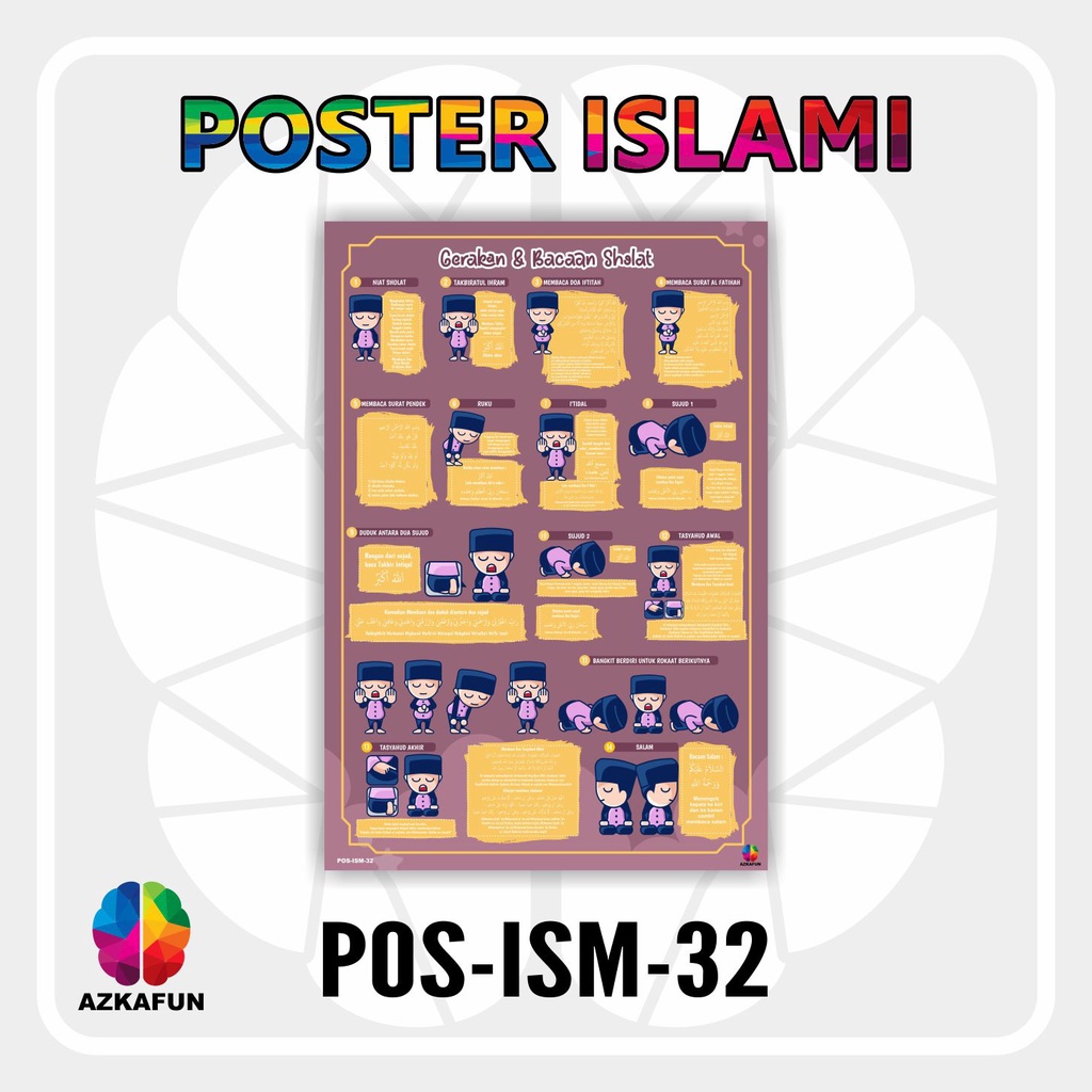 Jual Poster Edukasi PRAKTEK SHOLAT - Poster edukasi islami poster ...