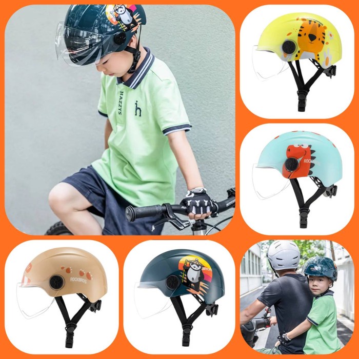 Jual Helm Sepeda Anak Visor Rockbros TS119 Kids Cycling Helmet | Shopee ...