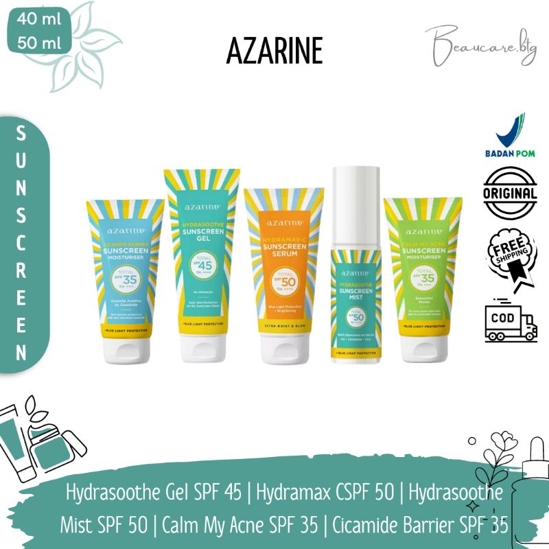 Jual AZARINE Hydrasoothe Sunscreen Gel SPF 45 PA++++ 50 ml NEW FORMULA ...