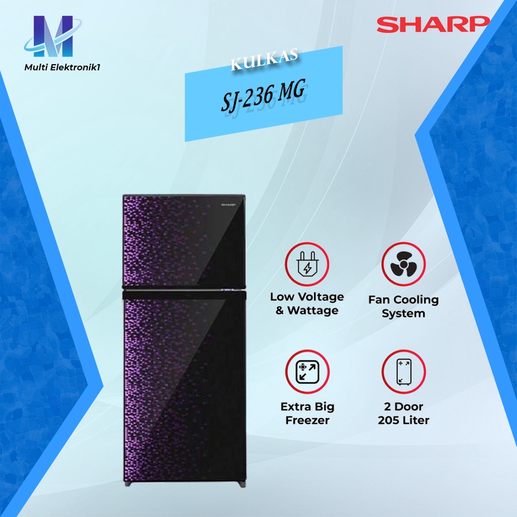 Jual KULKAS SHARP SJ 236 MG/MN LEMARI ES 2 PINTU SJ236MG/MN SHINE ...