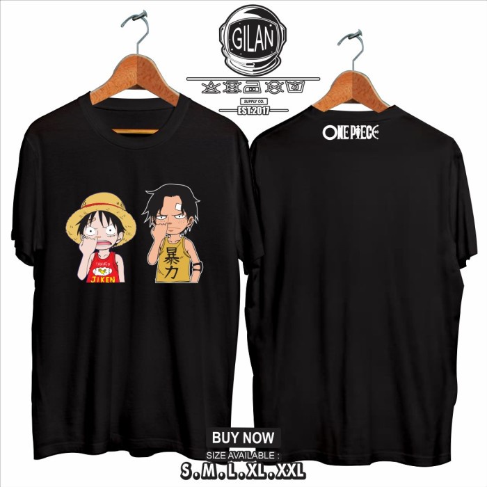 Jual Kaos Baju Monkey D Luffy Portgas D ace Ngupil Kaos One Piece Anime ...