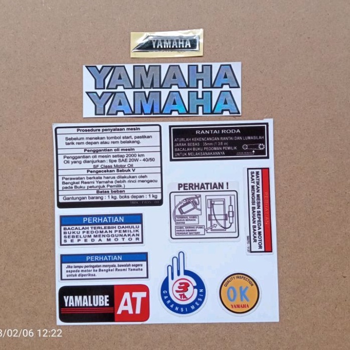 Jual stiker warning yamaha set, sticker cutt warning yamaha set ...