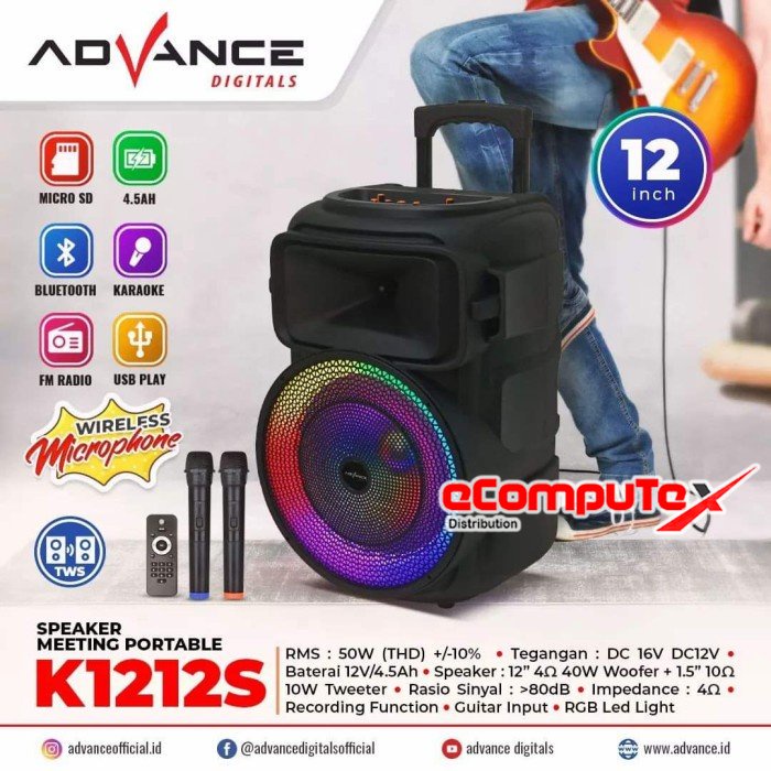 Jual SPEAKER KARAOKE ADVANCE 12" K-1212S SPEAKER BLUETOOTH KARAOKE 12 ...