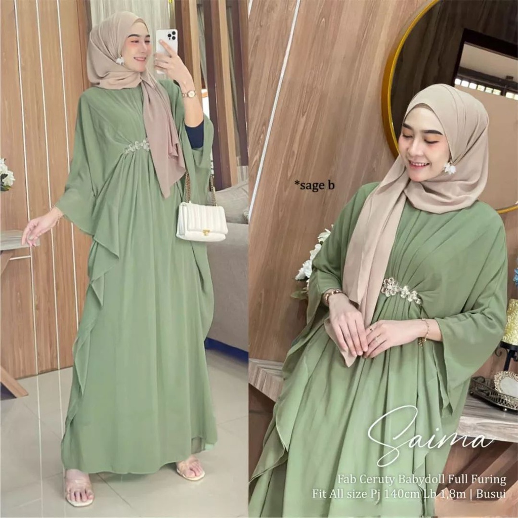 Jual Saima Kaftan // Gamis Lebaran 2023 Model Gamis Terbaru // Gamis ...