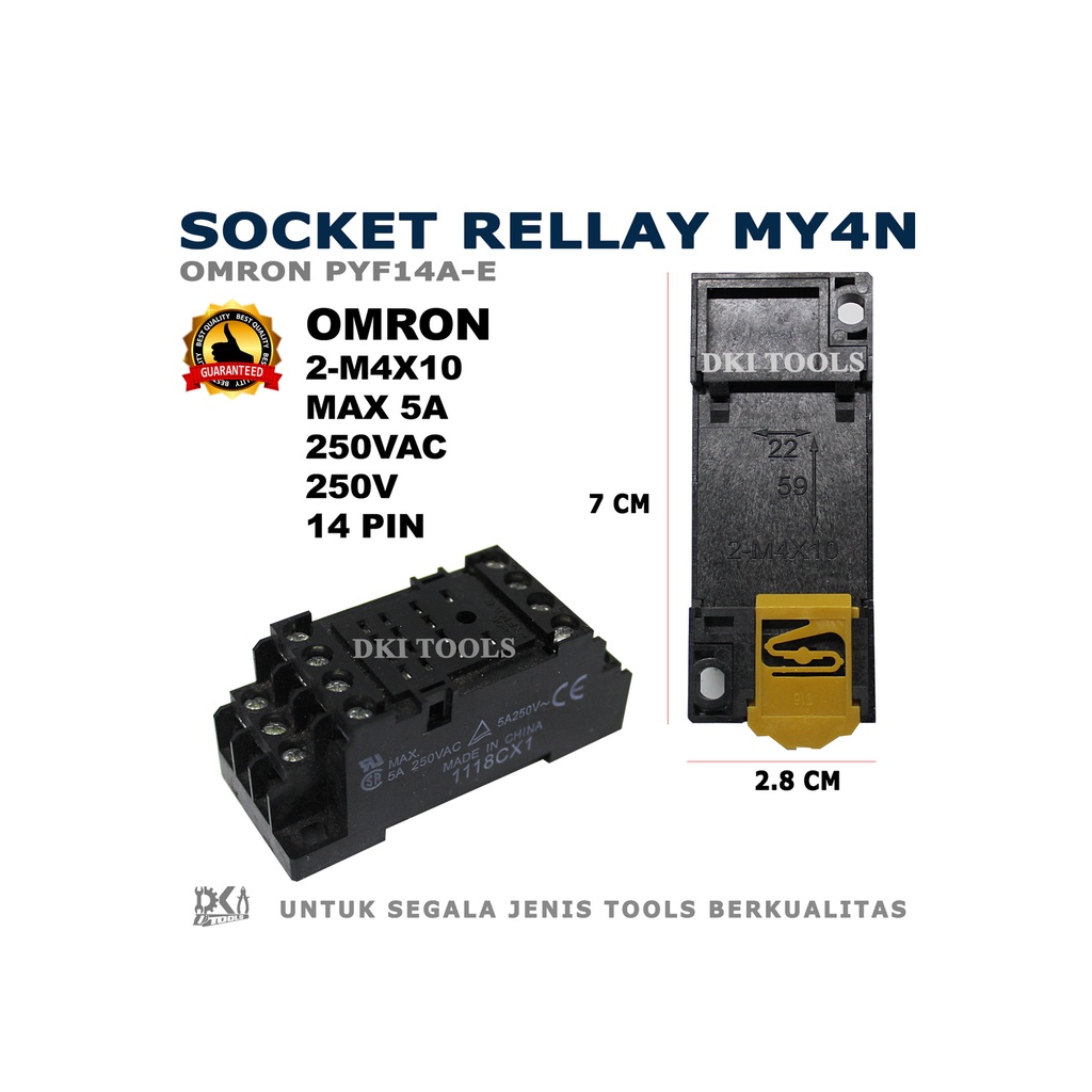 Jual Soket Socket Terminal Relay MY4N Tipe PYF14A-E OMRON 14 Pin Kaki | Shopee Indonesia