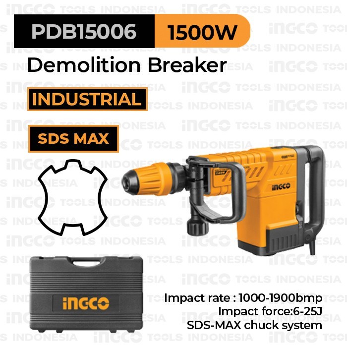 Jual Demolition Jack Hammer (10kg 25J) INGCO PDB15006 Mesin Bobok Beton ...
