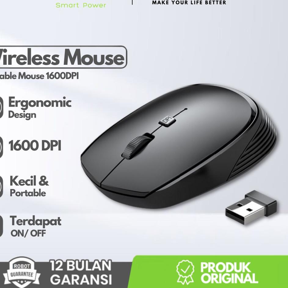 Jual Diskon Sekarang ROBOT M205 Wireless Mouse Optical 2.4Ghz Power ON/OFF 1600DPI Receiver USB ...