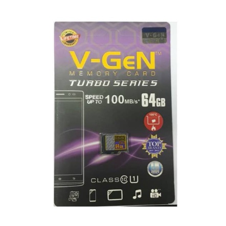 Jual Original Vgen C10 Memory card 64Gb micro sd class10 turbo series ...