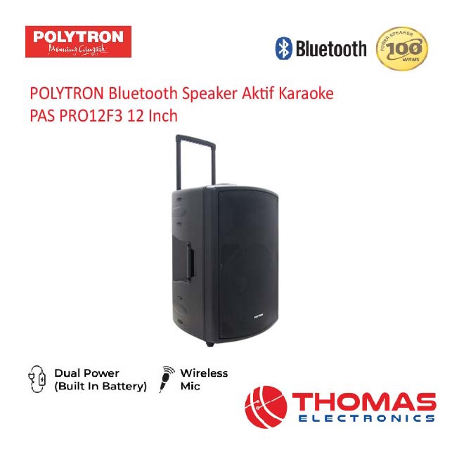 Jual POLYTRON Bluetooth Speaker Aktif Karaoke PAS PRO12F3 12 Inch 12 F3 ...