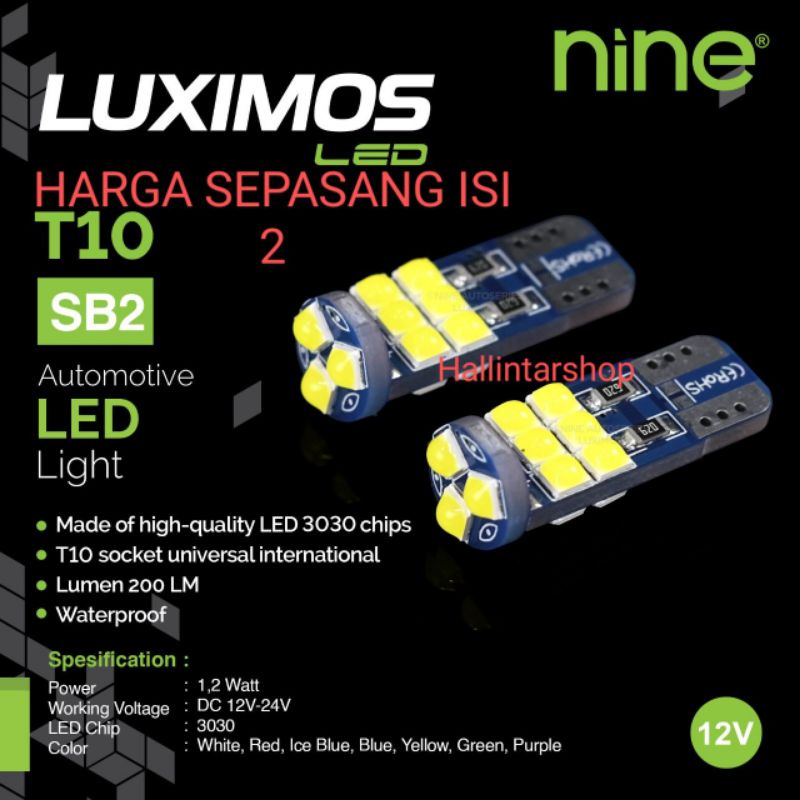 Jual LAMPU SEN MOTOR T10 LUXIMOS NINE LAMPU SENJA T10 SUPER TERANG ...