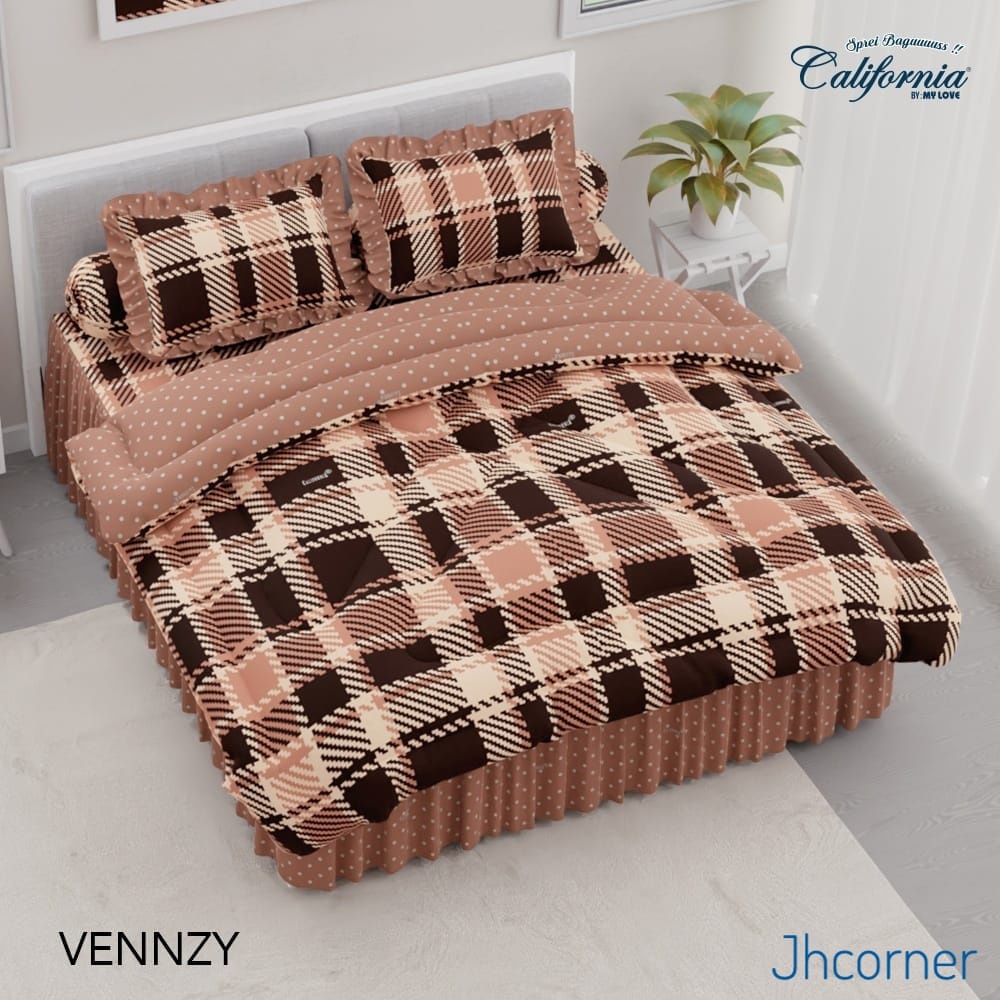 Jual SET BEDCOVER CALIFORNIA SPREI RUMBAI SIZE 180X200CM KING SIZE ...