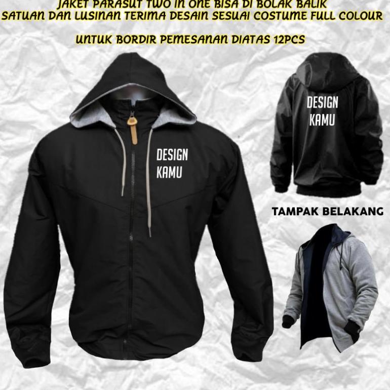 Jual Jaket Sablon Satuan Costume Bisa Request Sablon - Parasut Taslan ...