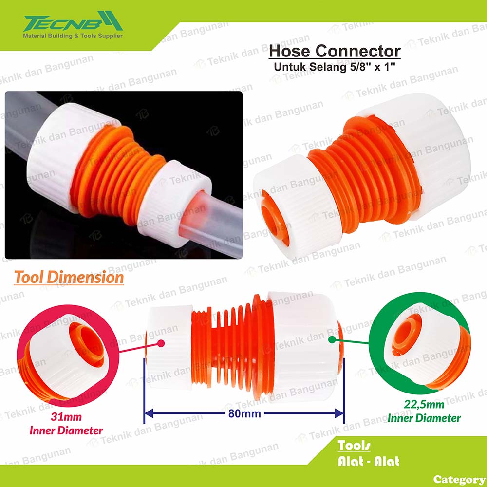Jual Konektor Selang / Hose Connector 5/8" x 1" PVC | Shopee Indonesia