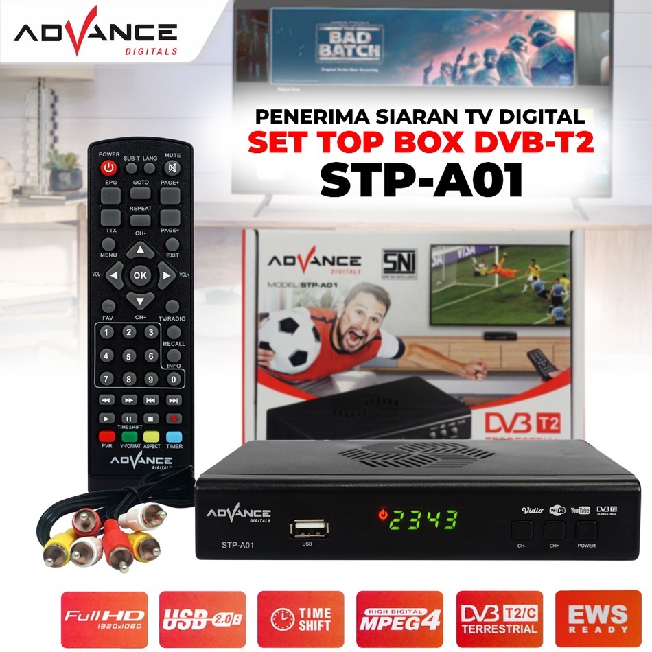 Jual COD ️ ADVANCE STB SET TOP BOX TV Digital Receiver Penerima Siaran Full HD/ STB Wifi Bisa ...