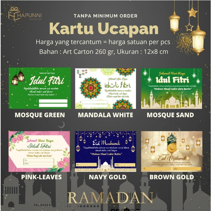 Jual Kartu Ucapan Idul Fitri / lebaran 12x8 cm by Soogan | Shopee Indonesia
