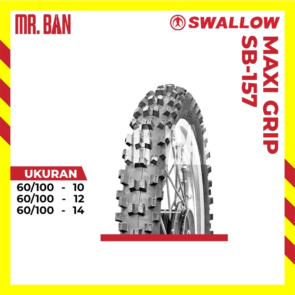Jual BAN LUAR MOTOR MINI TRAIL SWALLOW MAXI GRIP SB-157 RING 10 RING 12 RING14 TUBETYPE 60/100 ...