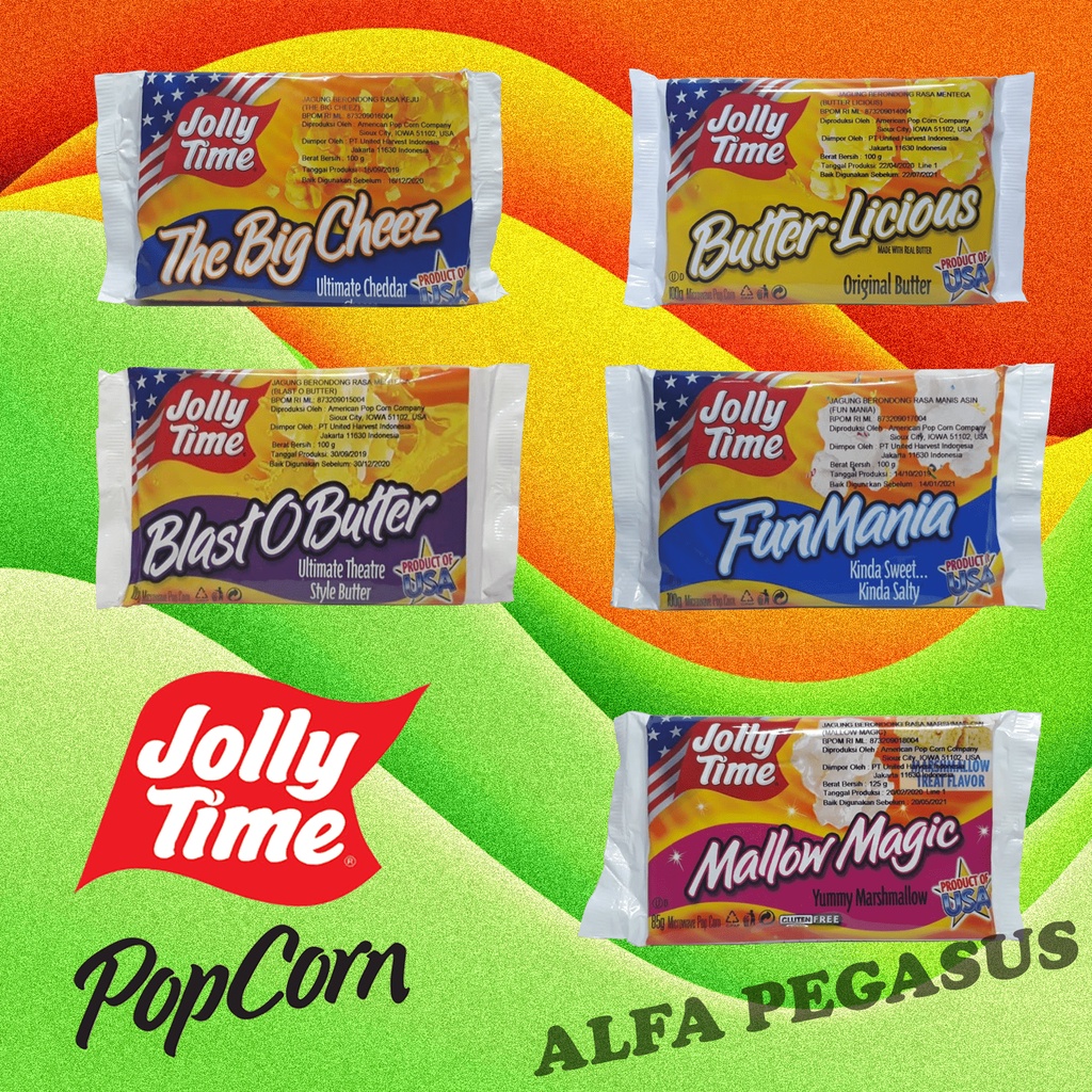 Jual Jolly Time Popcorn microwave , varian rasa : TBC, BOB, FM, B L, MM ...