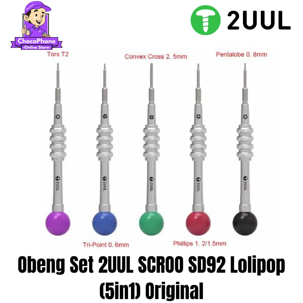 Jual OBENG SET 2UUL SCROO SD92 LOLIPOP 5 IN 1 ORIGINAL | Shopee Indonesia