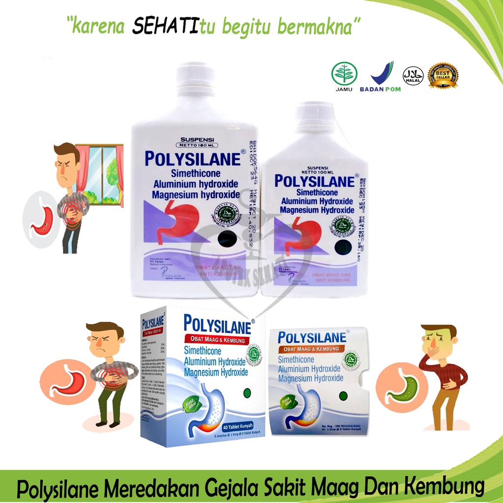 Jual Polysilane Sirup Tablet Mengatasi Pencernaan Asam Lambung Maag ...