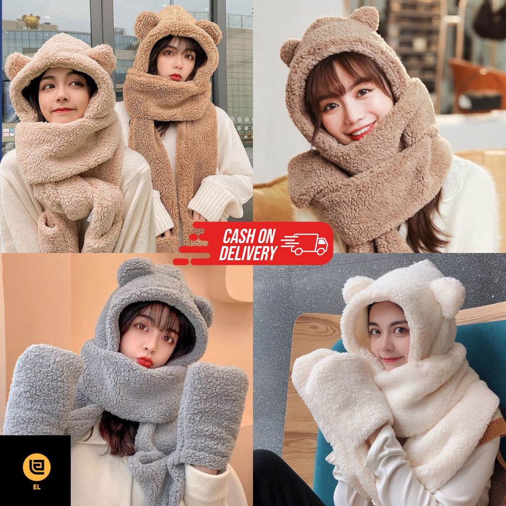 Jual Topi jennie/topi blackpink/topi jennie bulu beruang/long syal ...